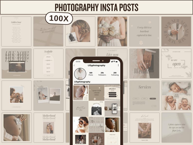 Instagram Template for Photographer Marketing Social Media Template ...