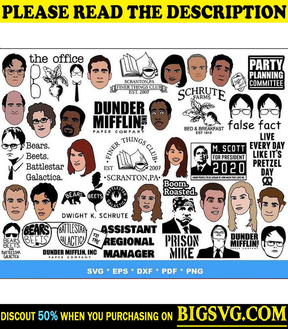 1.000 THE OFFICE SVG, the Office Svg Bundle, Michael Scott Svg, Dunder ...