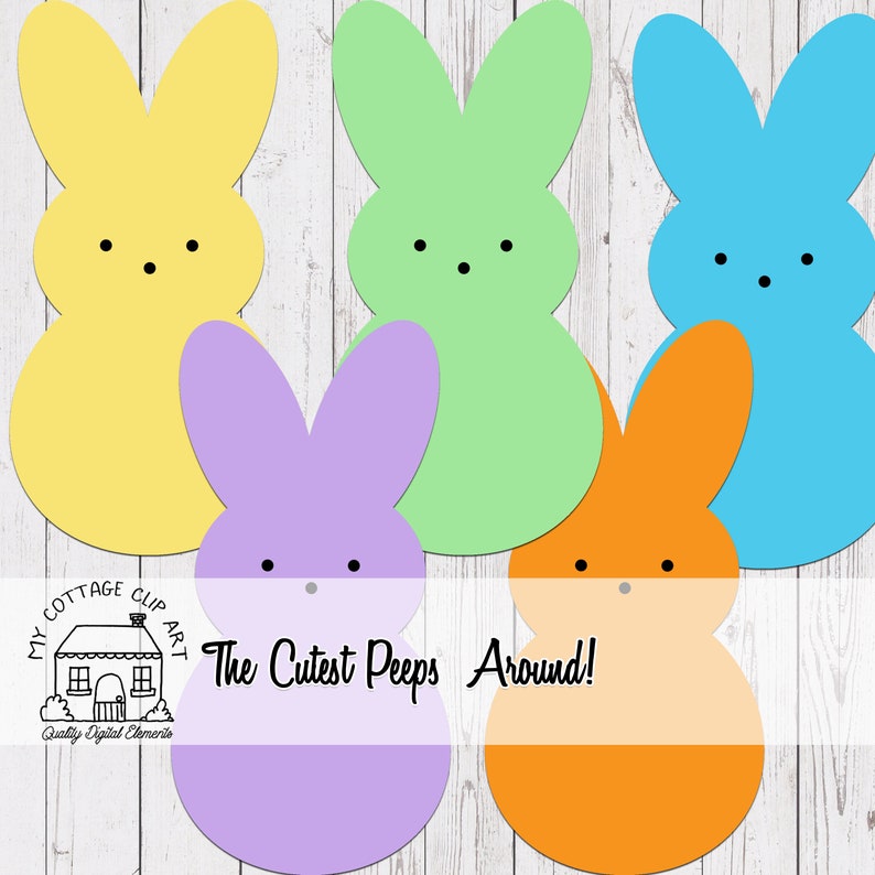 Easter Bunny Peeps PNG Clip Art Clipart Vintage Collage Instant ...