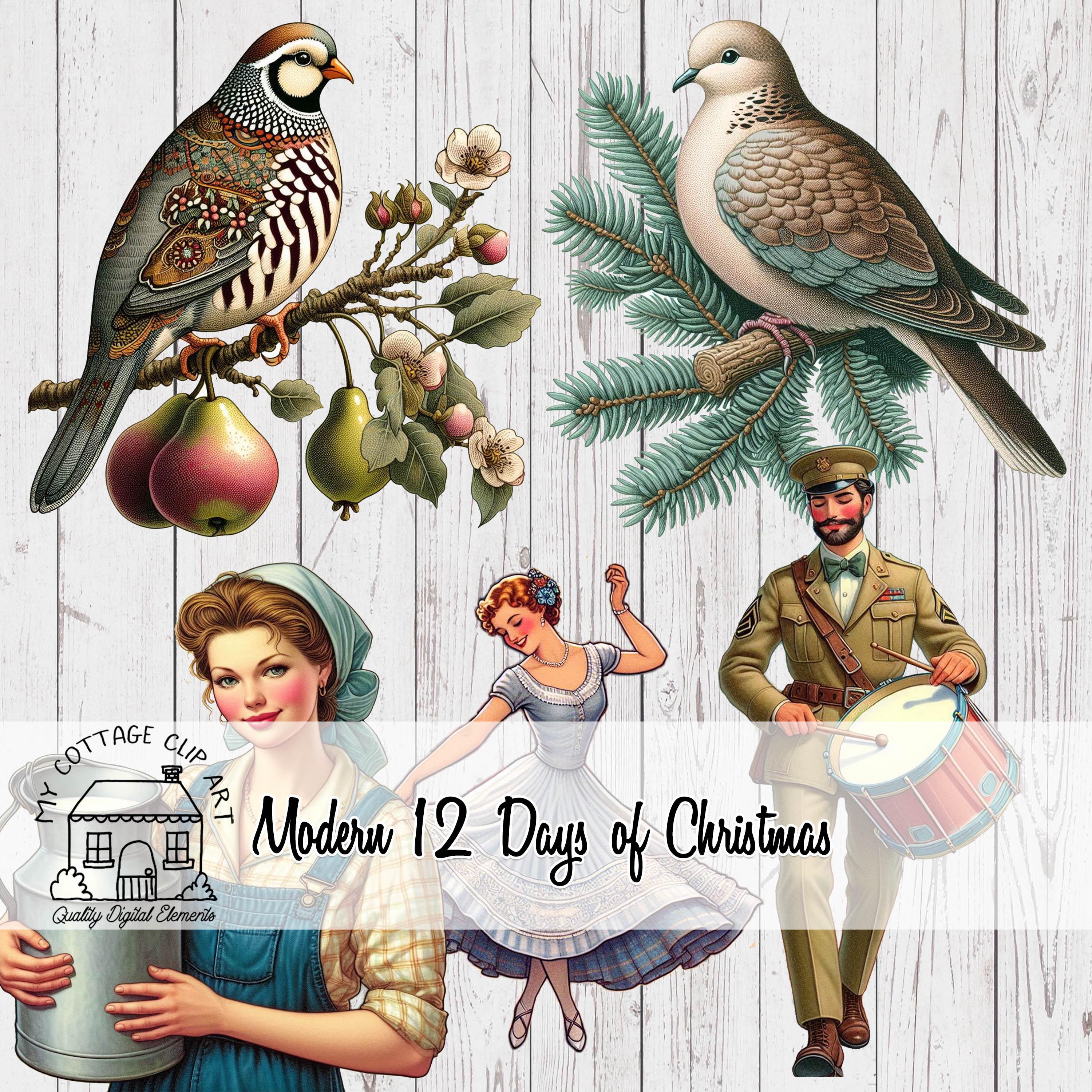12 Days of Christmas Twelve Clipart Clip Art Transparent PNG Vintage ...