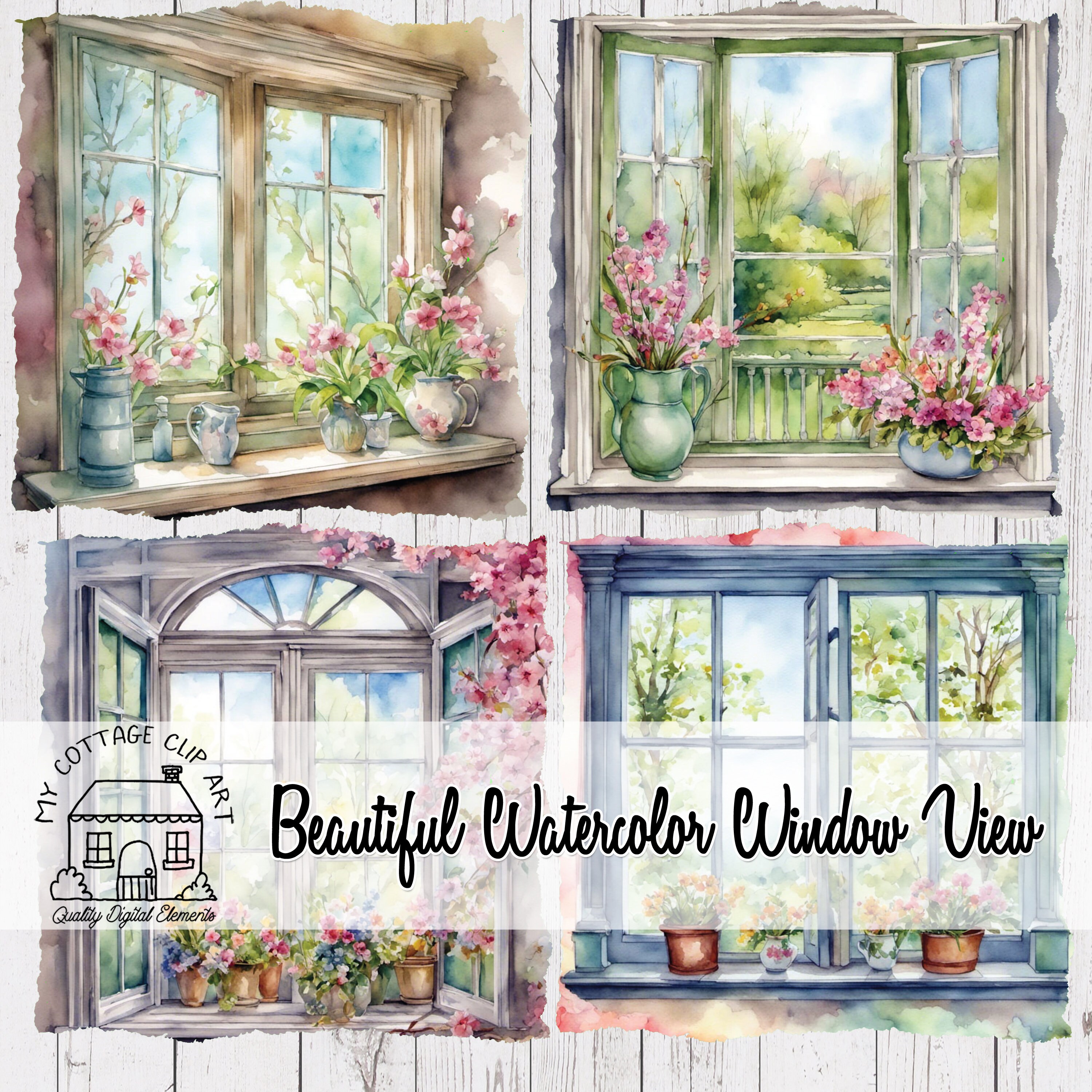 Watercolor Window Sill Clip Art Clipart PNG View Grunge Torn Edges ...