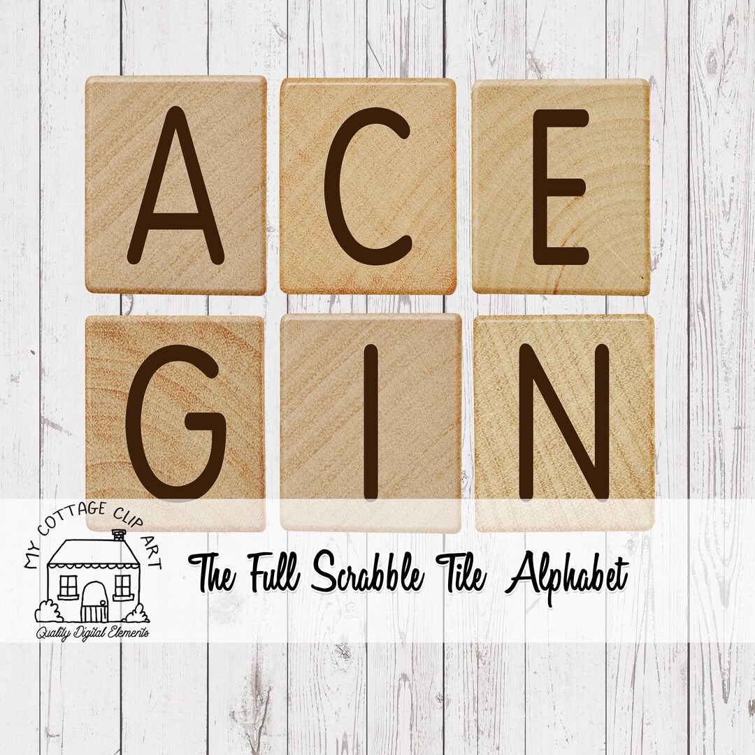 Scrabble Tiles PNG SVG Digital Download Font Wooden Chip Game Instant ...
