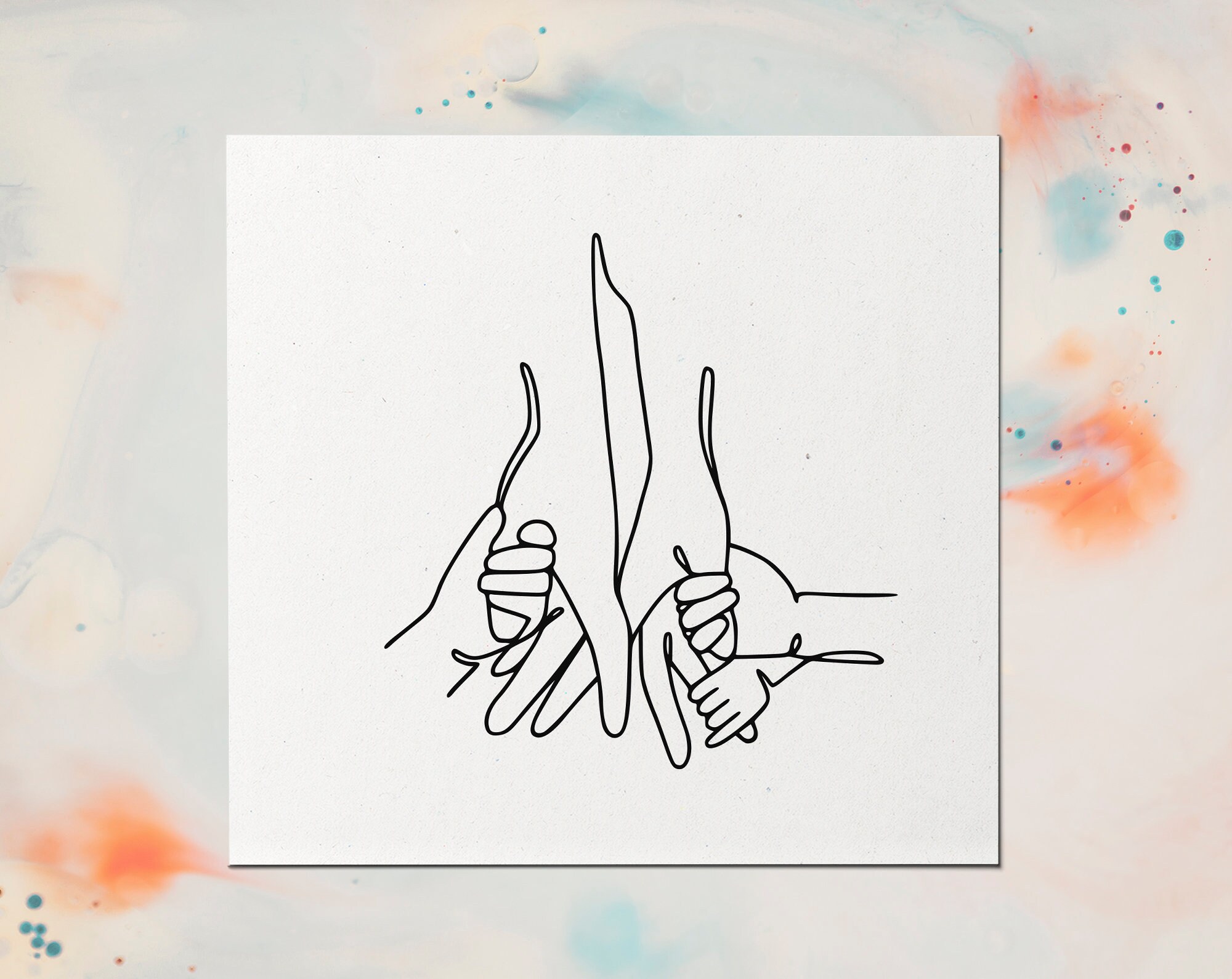 Family Holding Hands PNG Clipart. Family of 5 SVG Digital Image. Mom ...