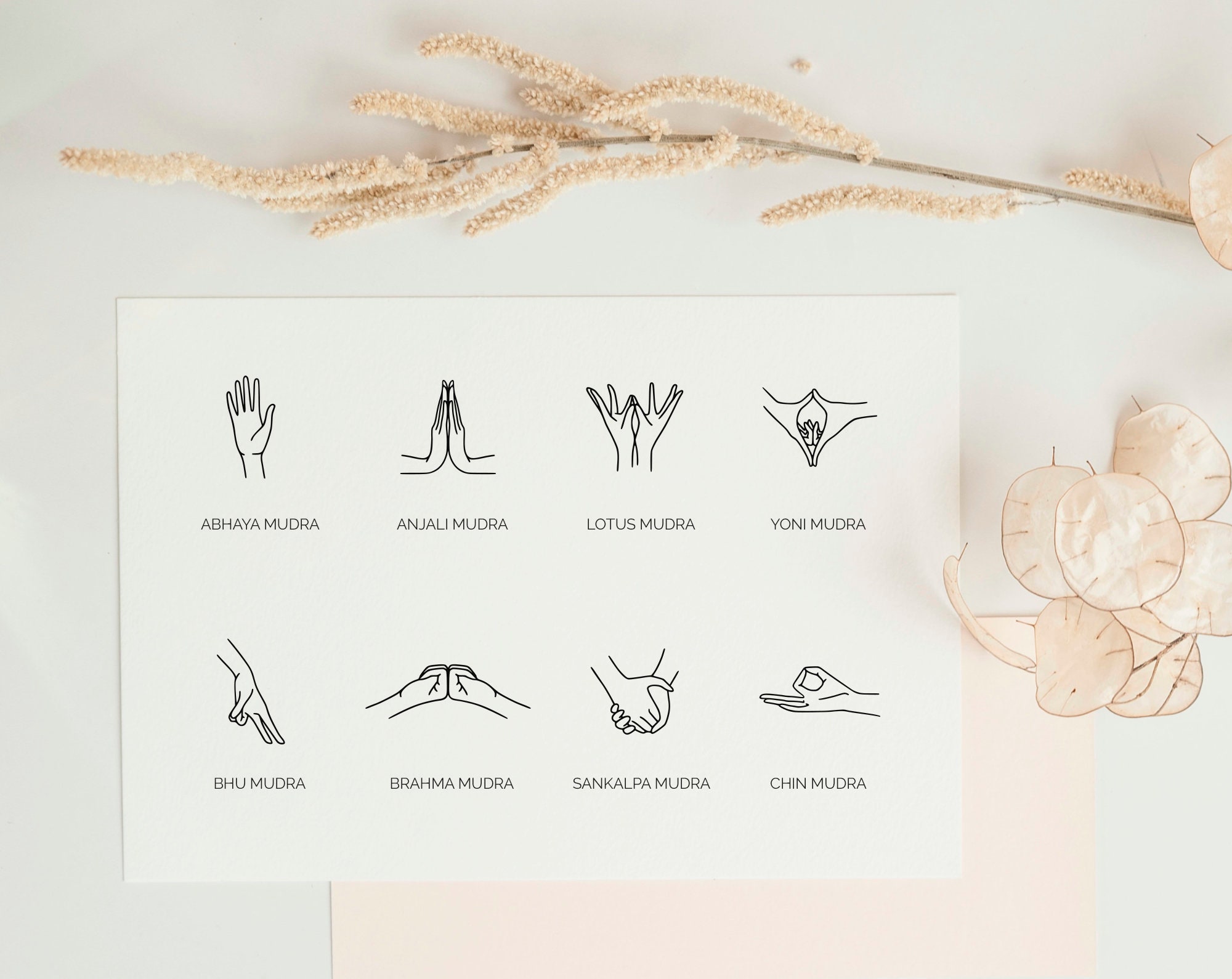 Yoga Mudras Digital Image Vector Design SVG. Digital Clipart Line Art Meditation. Female Line ...
