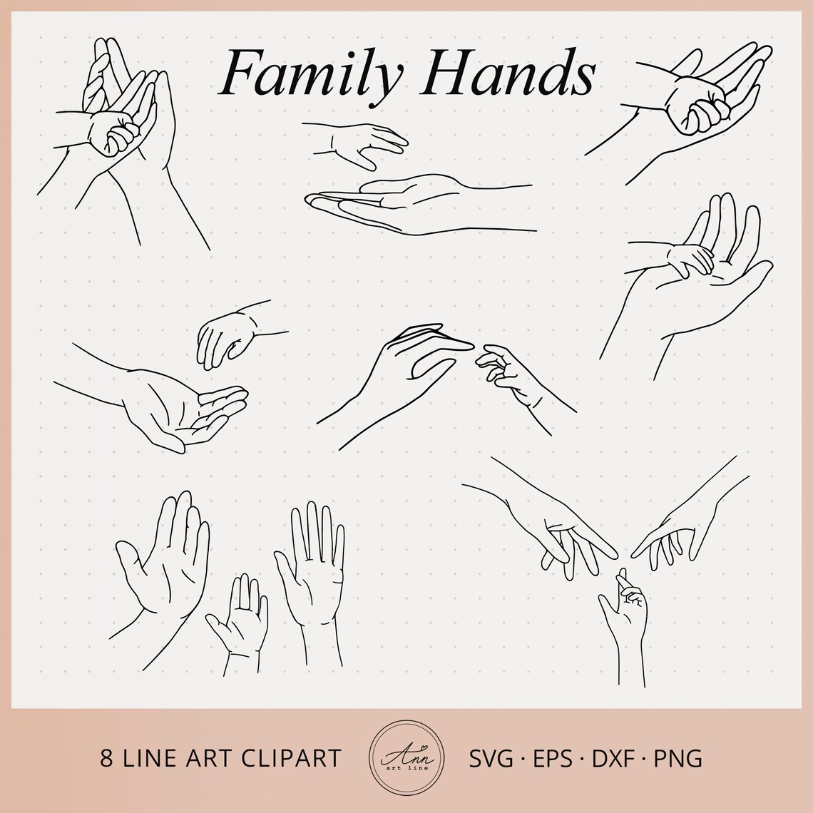 Family Holding Hands PNG Clipart. Digital Image SVG Family of 4. DIY ...