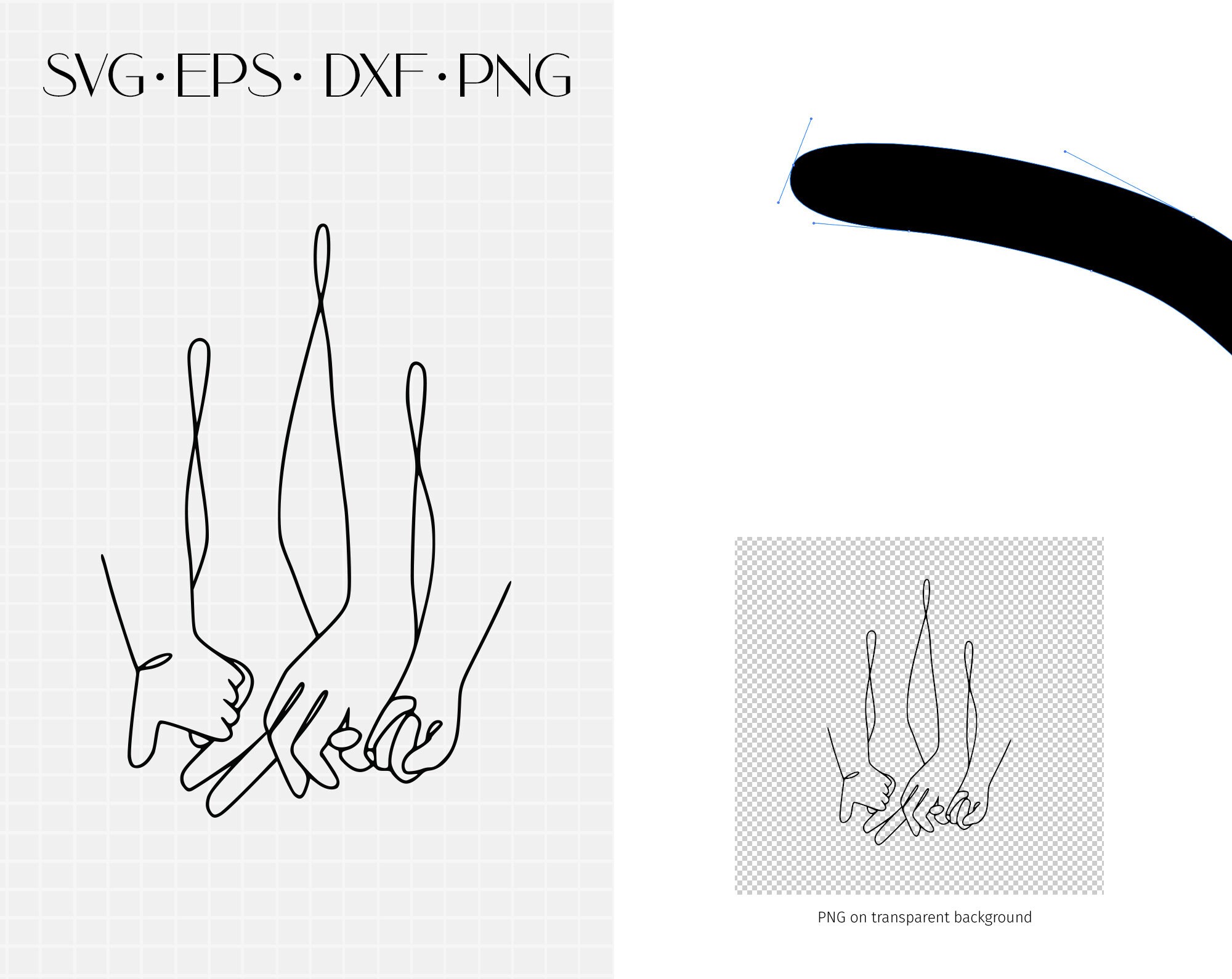 Family Holding Hands PNG Clipart. Digital Image SVG Family of 4. DIY ...