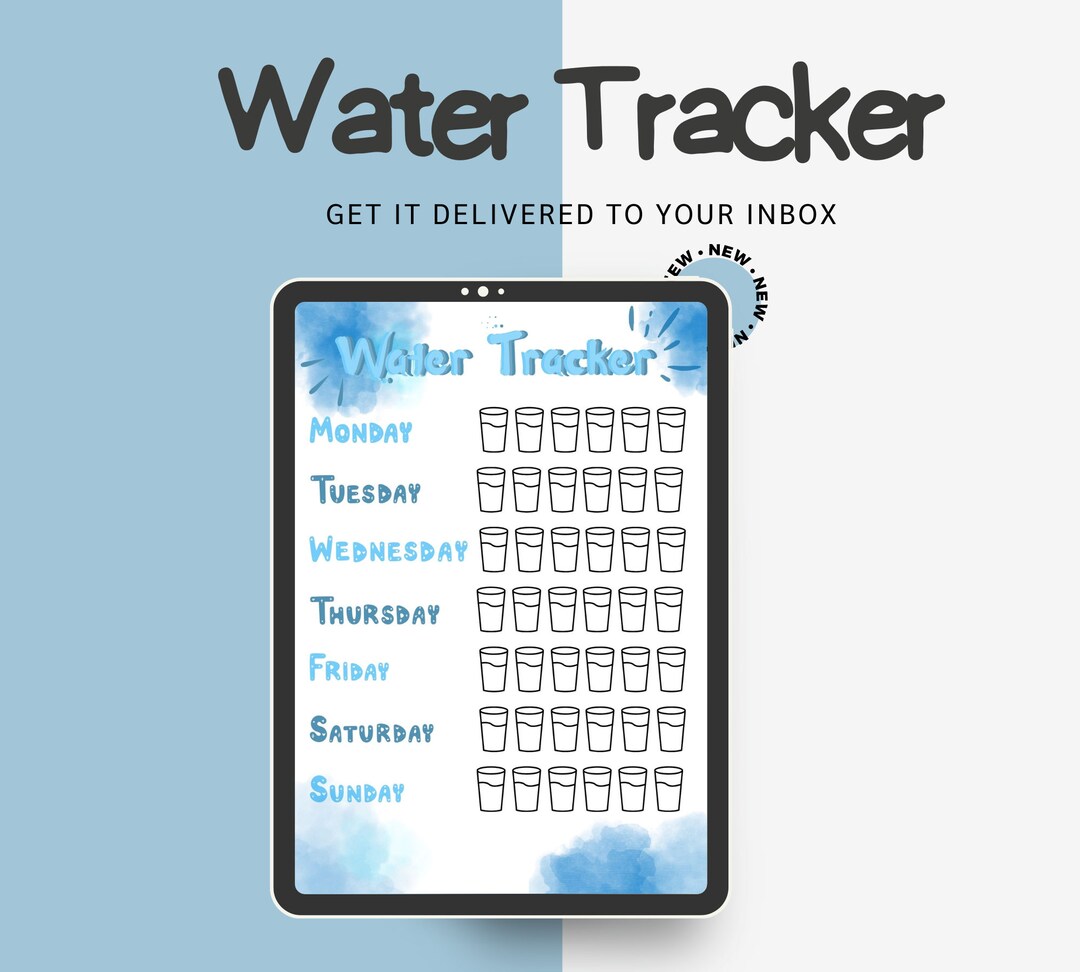 Digital Weekly Water Tracker Template A4 /compatible With Goodnotes ...