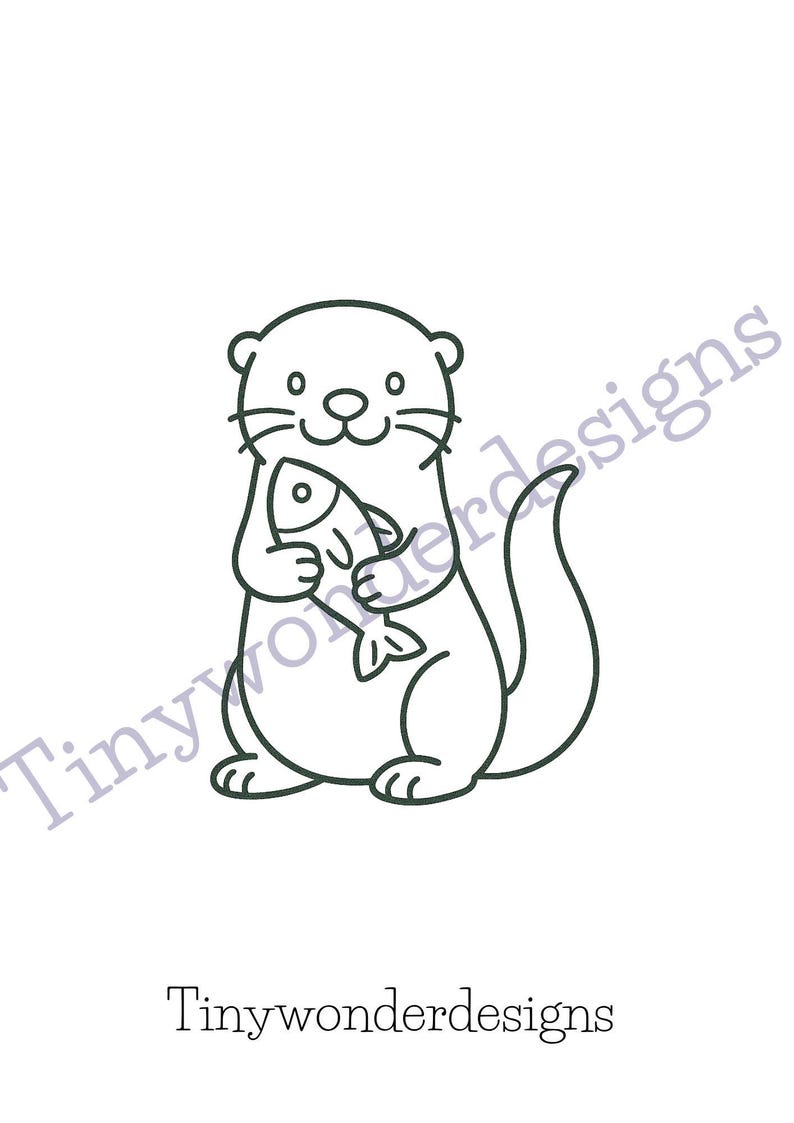 Otter Coloring Page PDF | Zoo Coloring Page for Children | Autism ...