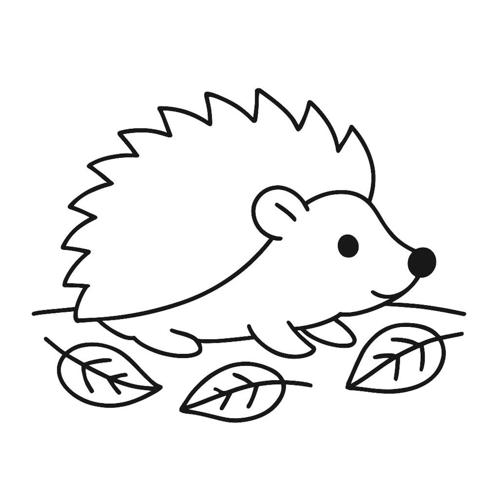 Autism-friendly Coloring Page - Hedgehog - Etsy