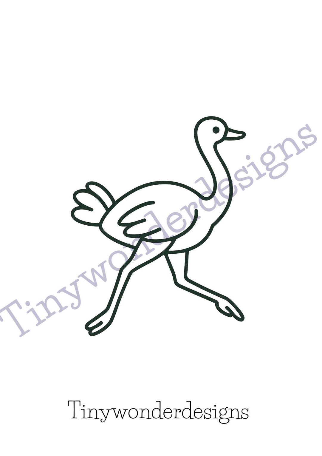 Ostrich Coloring Page PDF | Zoo Coloring Page for Children | Autism ...
