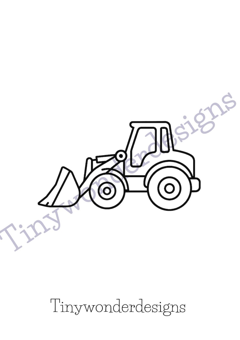 Wheel Loader Coloring Page for Children – Construction Site Coloring ...