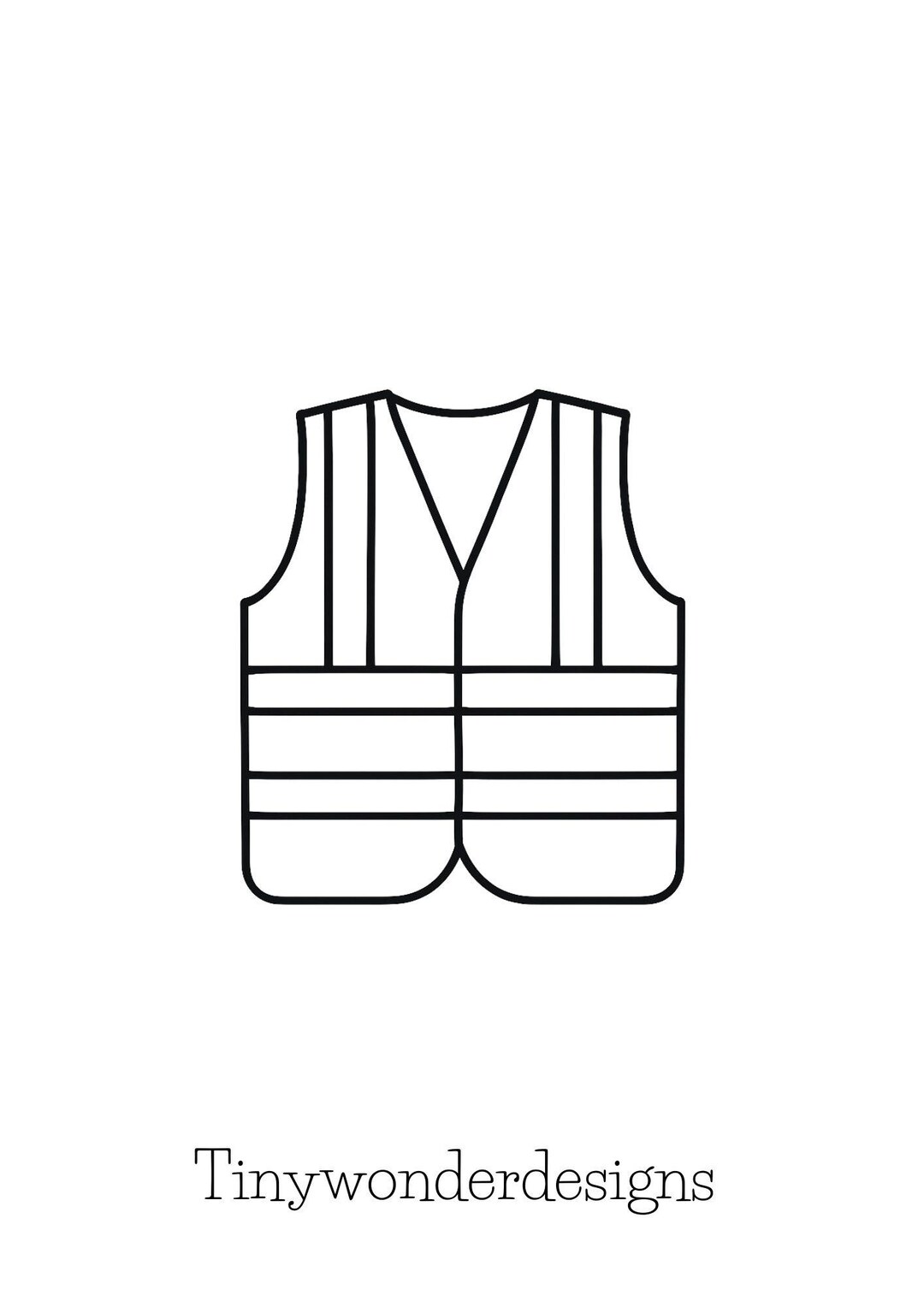 Coloring Page of a Safety Vest for Children – Construction Site ...