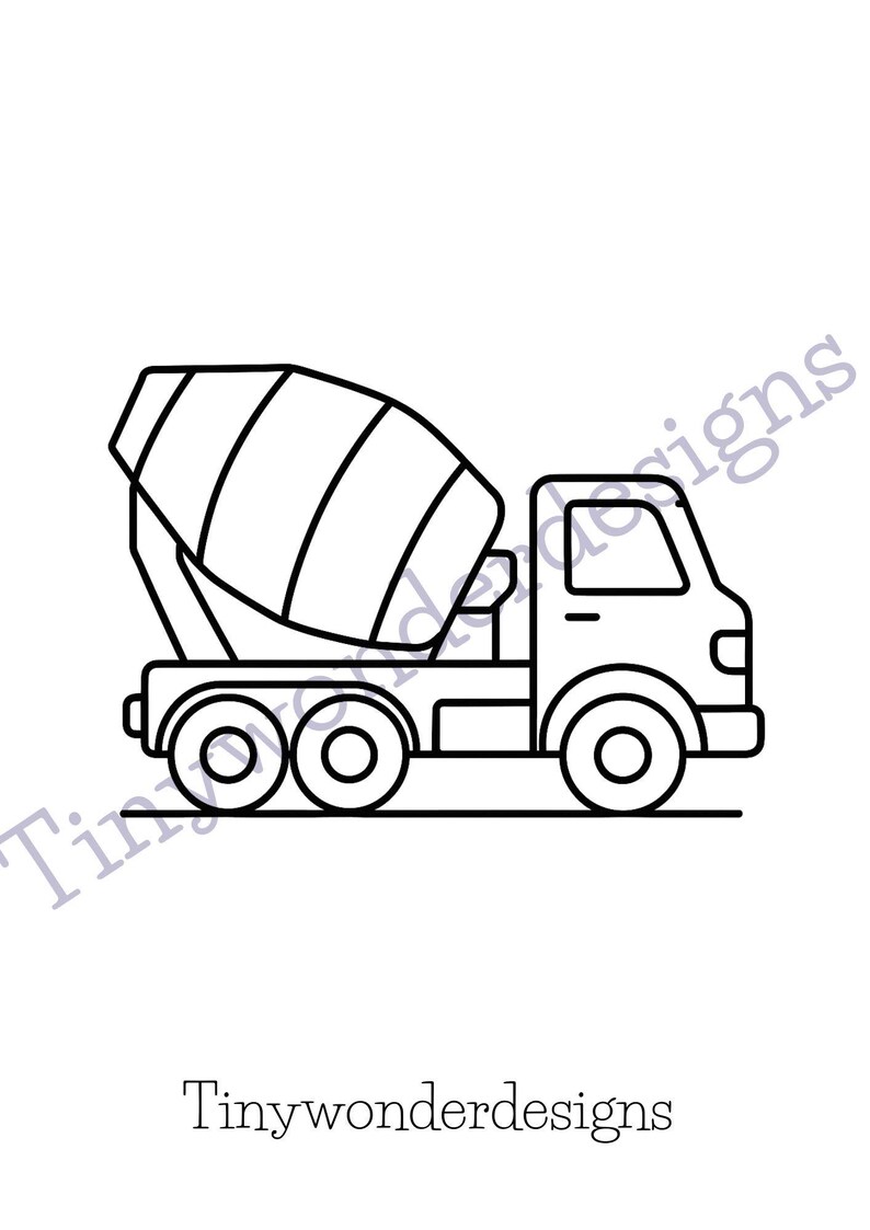 Truck Coloring Page for Children – Construction Site Coloring Page to ...