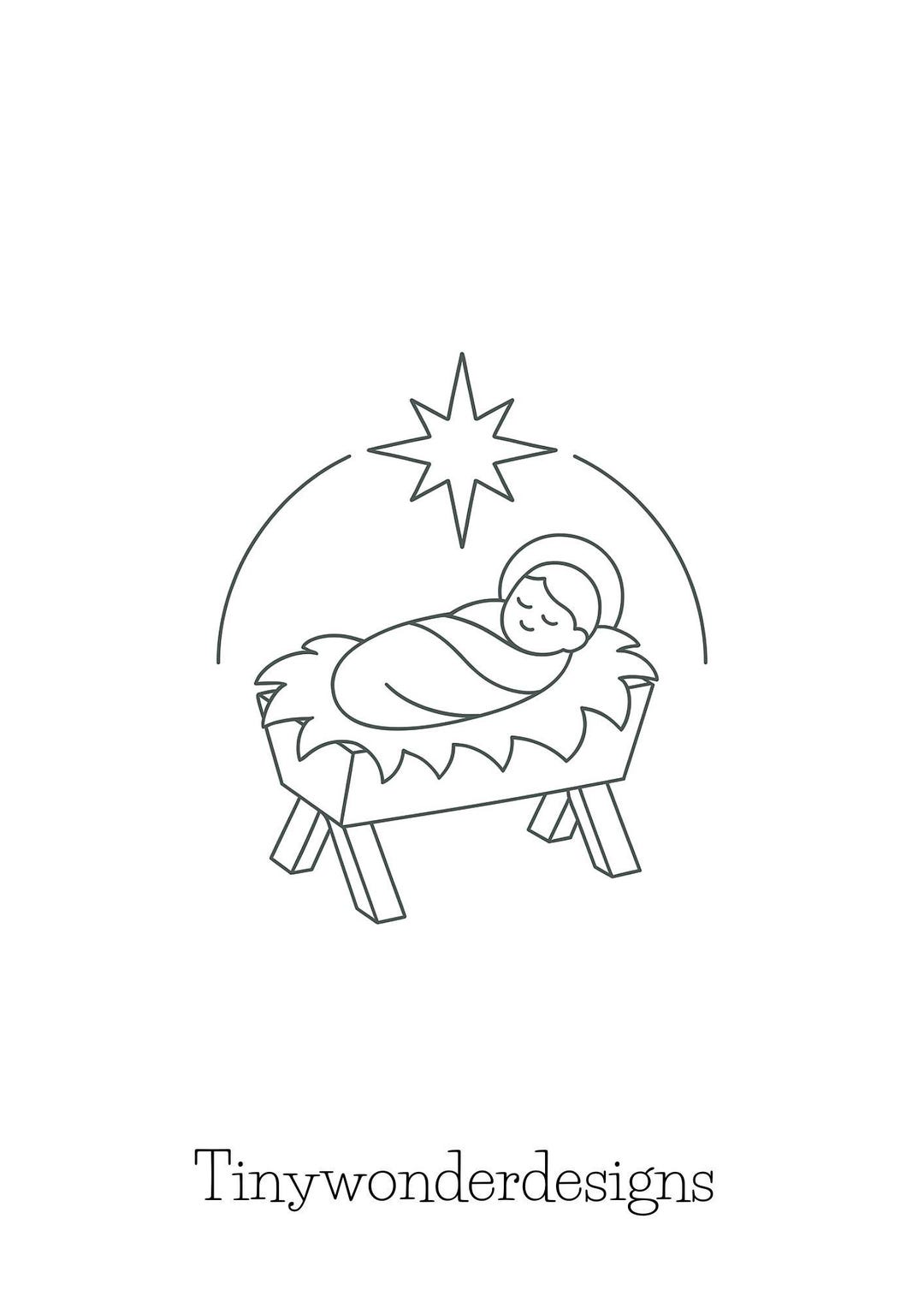 Autism-friendly Coloring Page – Jesus in the Cradle | Christmas ...