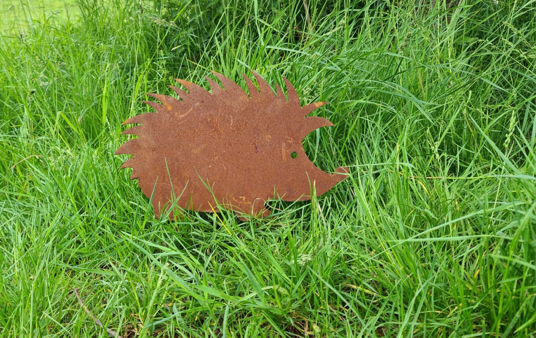 Hedgehog Animal Figure Rust Garden Stake Garden Decoration Rust Art ...