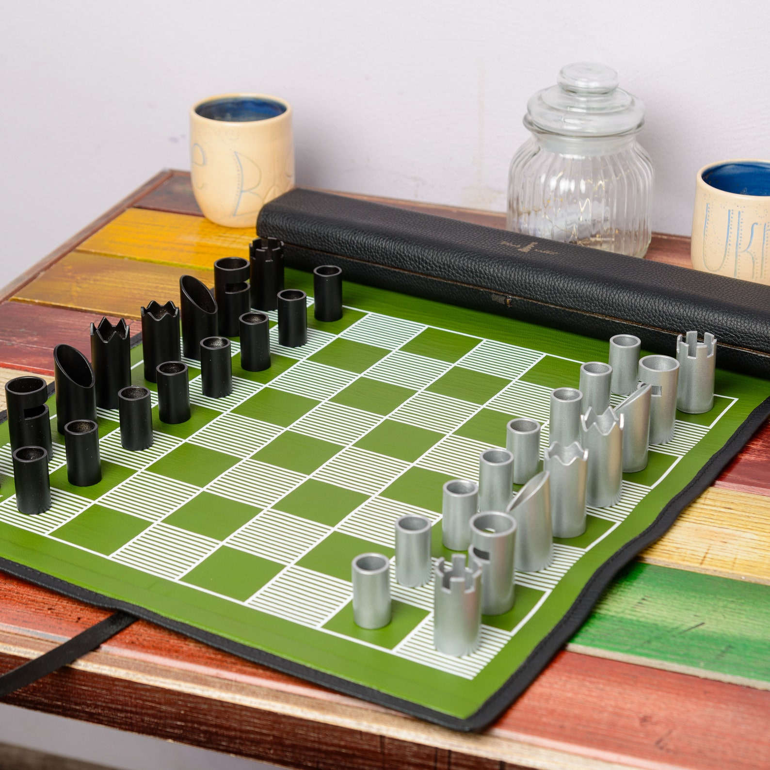 Chess Pieses Custom Chess Set Leather Chess Board Travel Chess Set ...