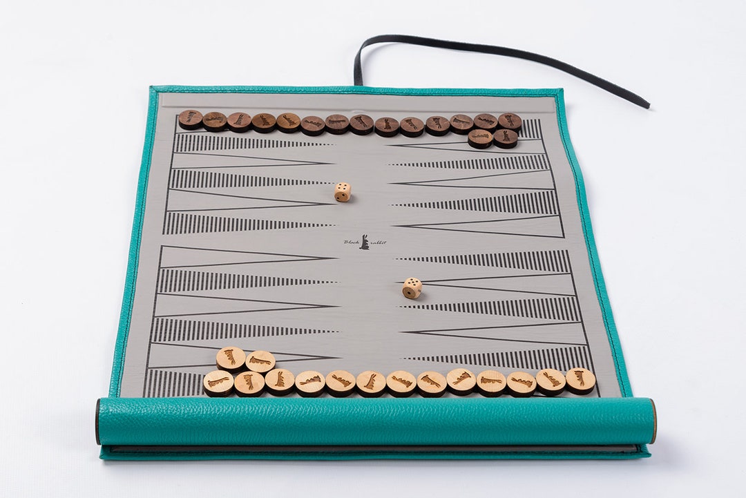 Travel Backgammon Set Leather Backgammon Board Unique Backgammon ...