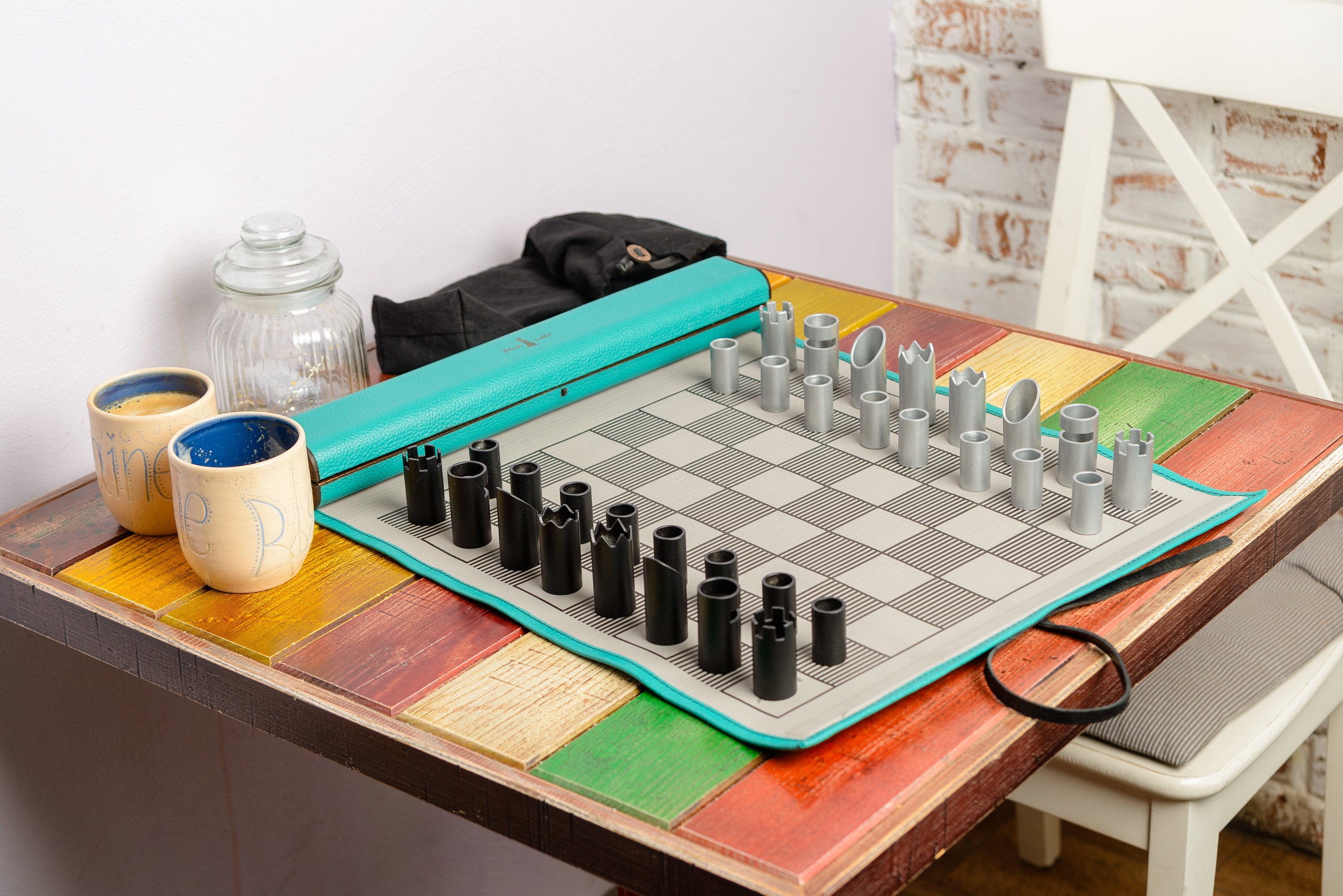 Chess Set Leather Chess Board - Etsy