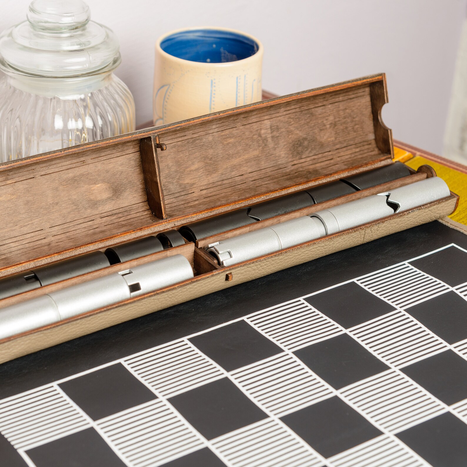 Chess Pieses Custom Chess Set Leather Chess Board Travel Chess Set ...