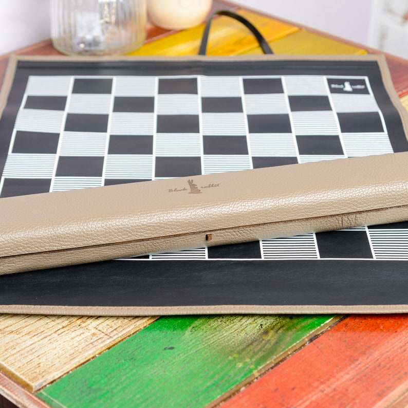 Chess Pieses Custom Chess Set Leather Chess Board Travel Chess Set ...