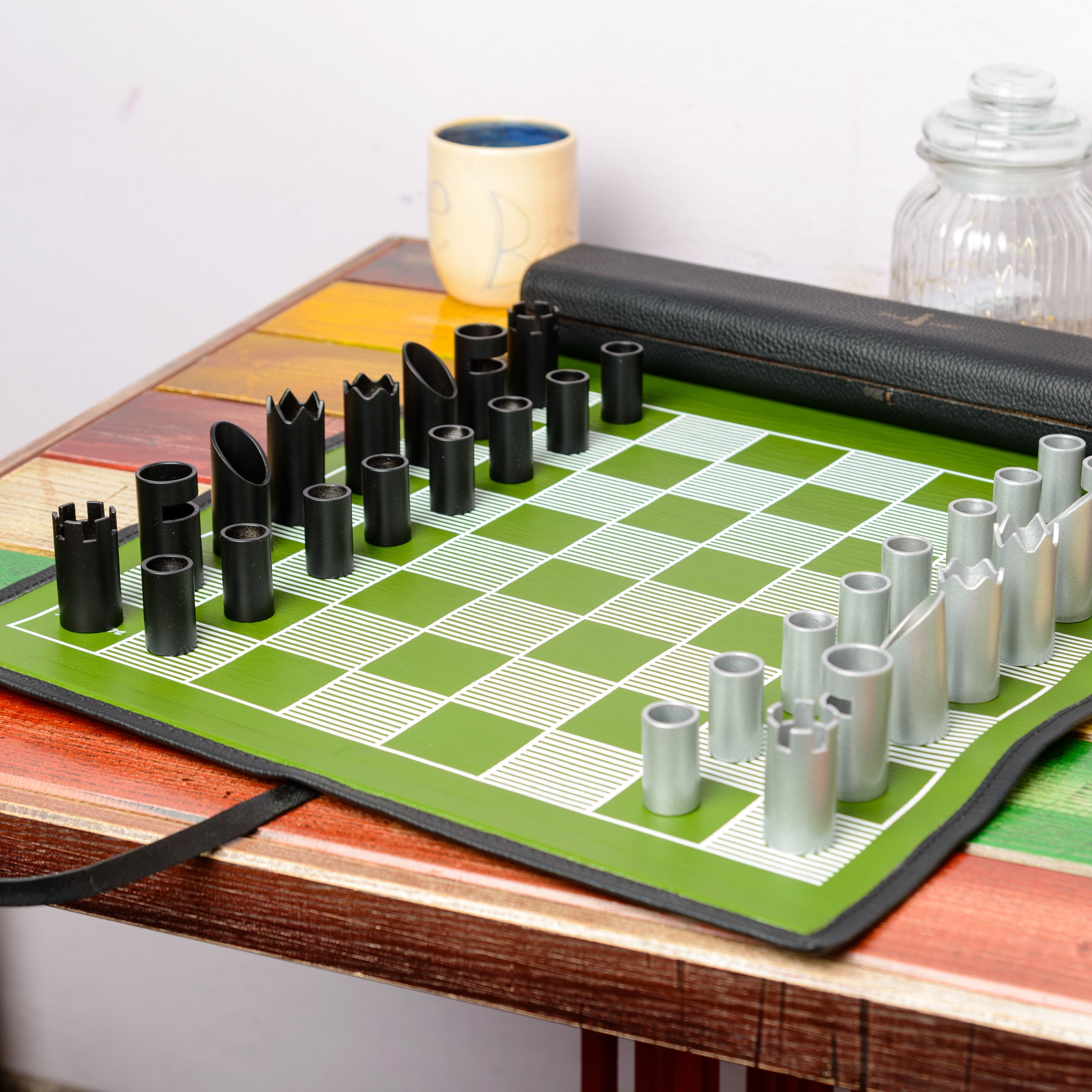 Chess Pieses Custom Chess Set Leather Chess Board Travel Chess Set ...