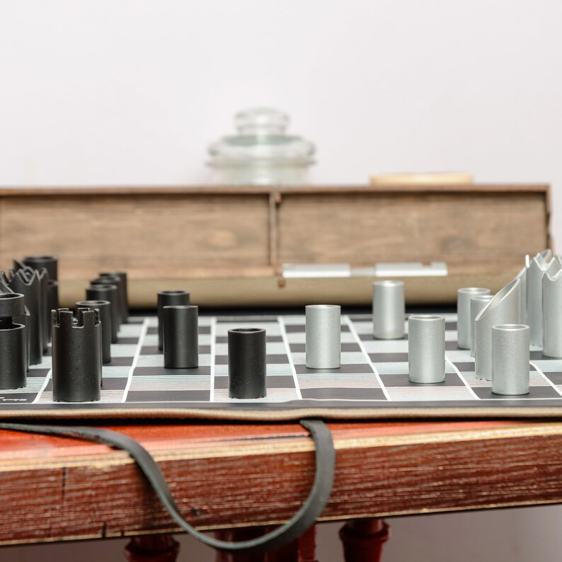 Chess Pieses Custom Chess Set Leather Chess Board Travel Chess Set ...