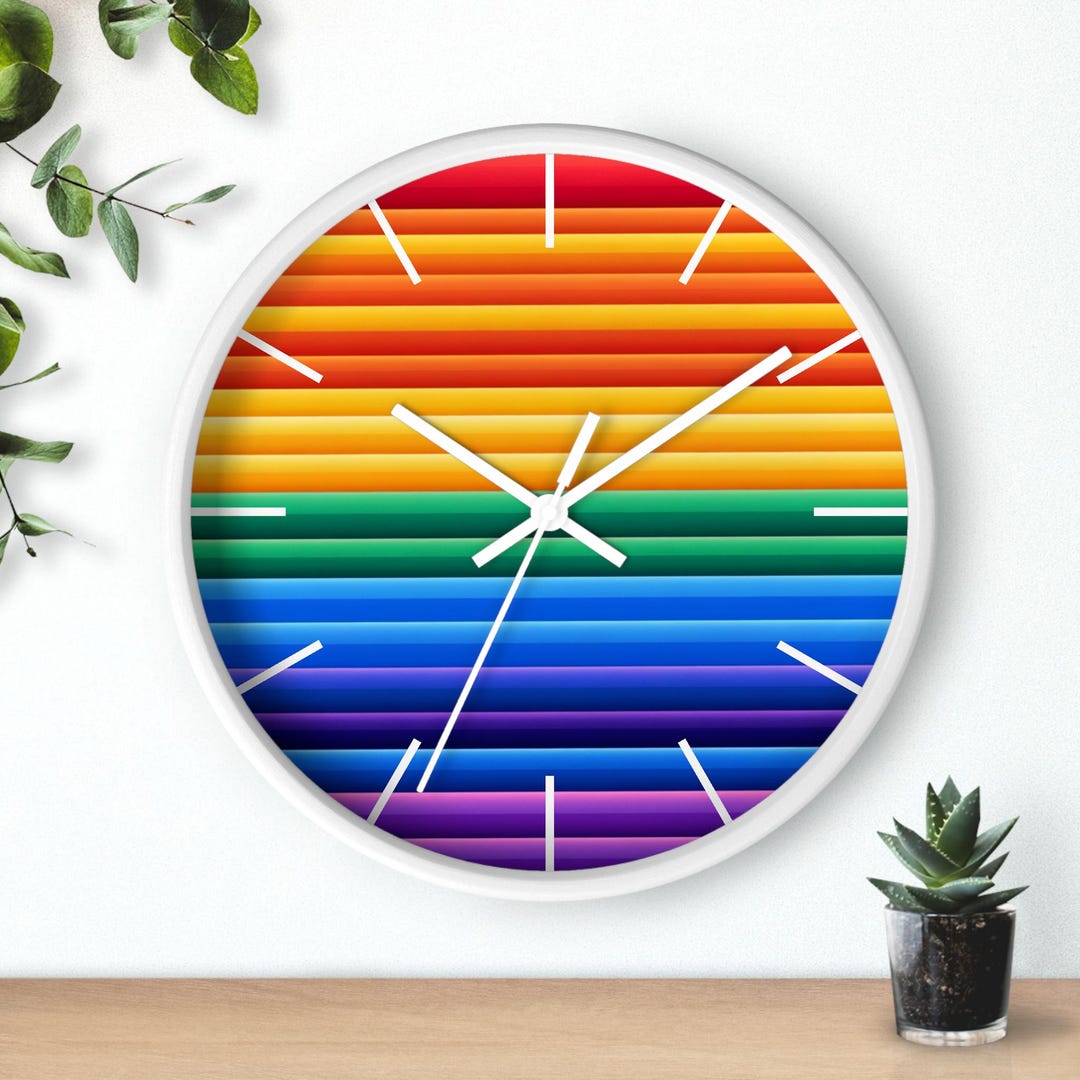Colorful LGBT Pride Clock Rainbow Wall Decor Home Accessory - Etsy