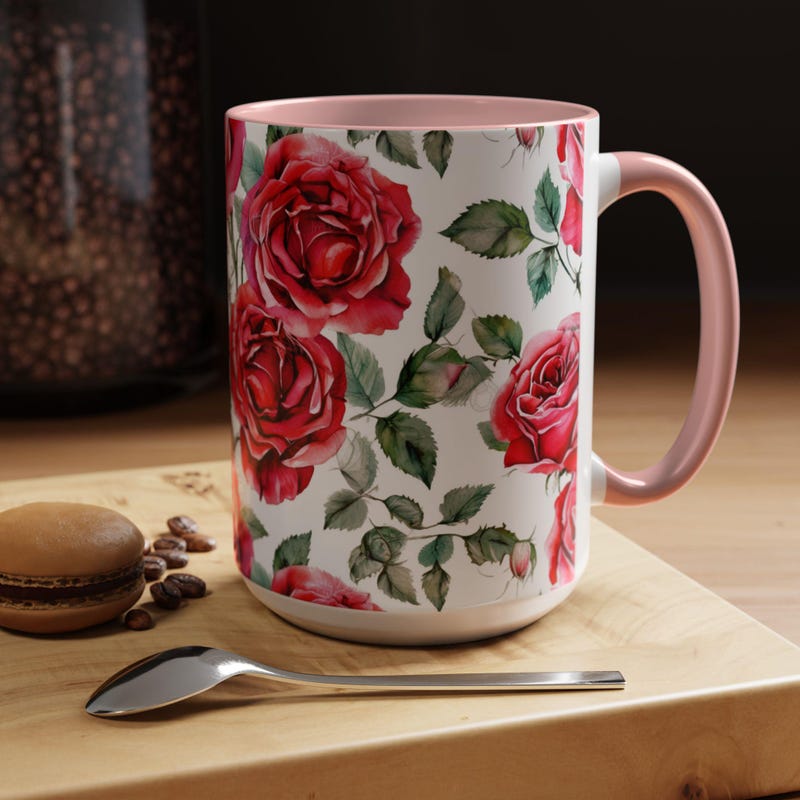 Red Rose Tea Cup - Etsy
