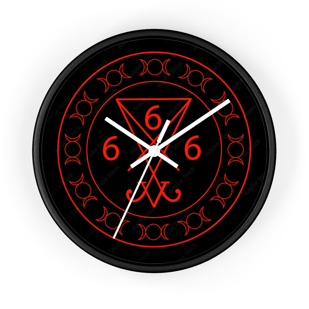 Lucifer Sigil Wall Clock, Satanic Wall Clock, Devil Worshipper Home ...