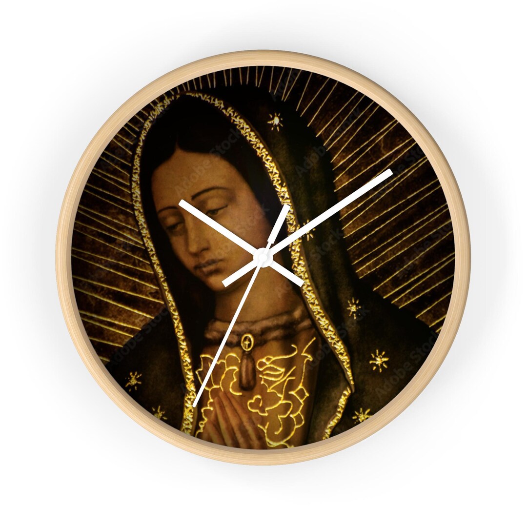 Religious Wall Clock, Virgin Mary Clock, Catholic Home Decor, Religious ...