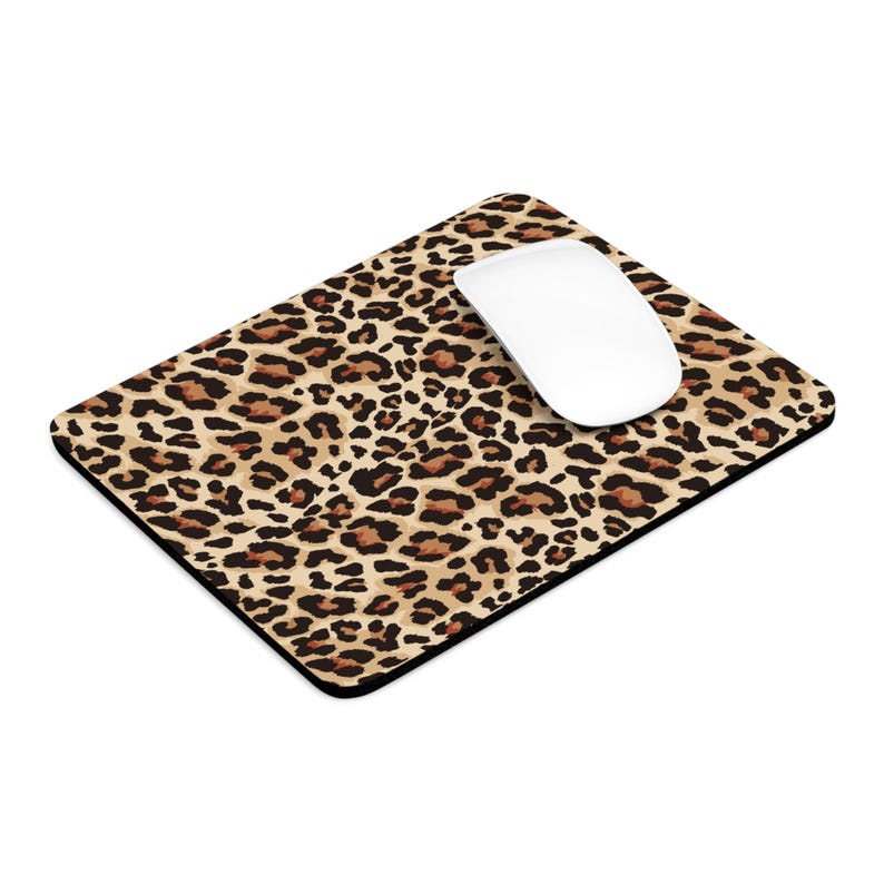 Leopard Print Mouse Pad: Stylish Desk Accessory - Etsy