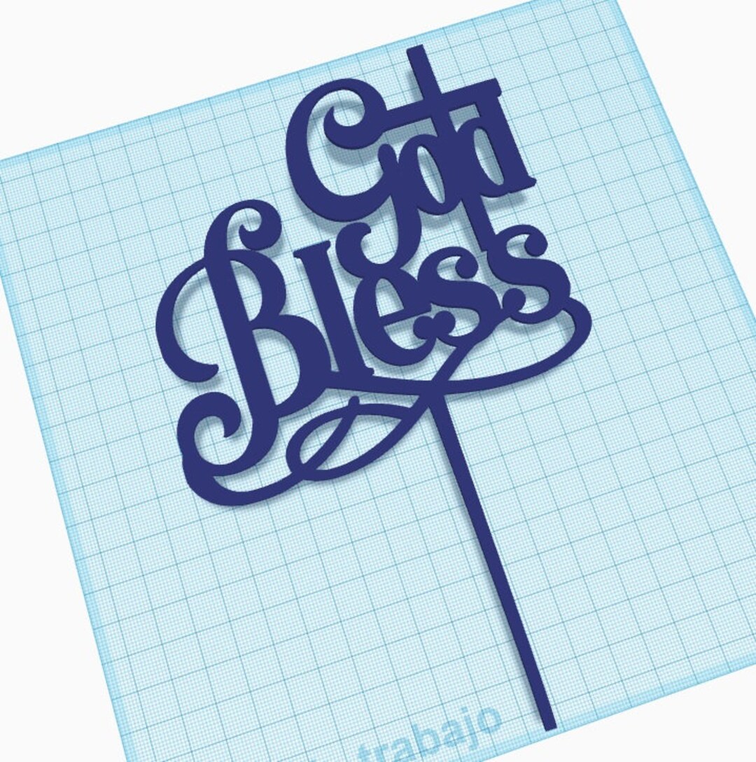 Cake Topper STL Files, 3D Print, Mybaptism , 3D STL, Godbless - Etsy
