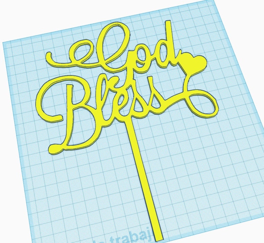 Cake Topper STL Files, 3D Print, Mybaptism , 3D STL, Godbless - Etsy