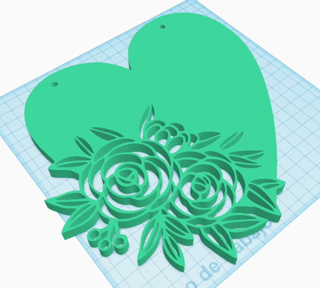 Floral Heart STL Files, 3D Print, Home Sweet Home, 3D STL, Heart 3D ...