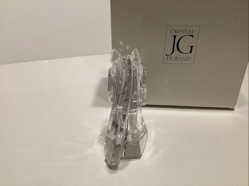 Vintage Cristal JG Durant Horse Cheval Figurine 3.5x4x1.5 - Etsy