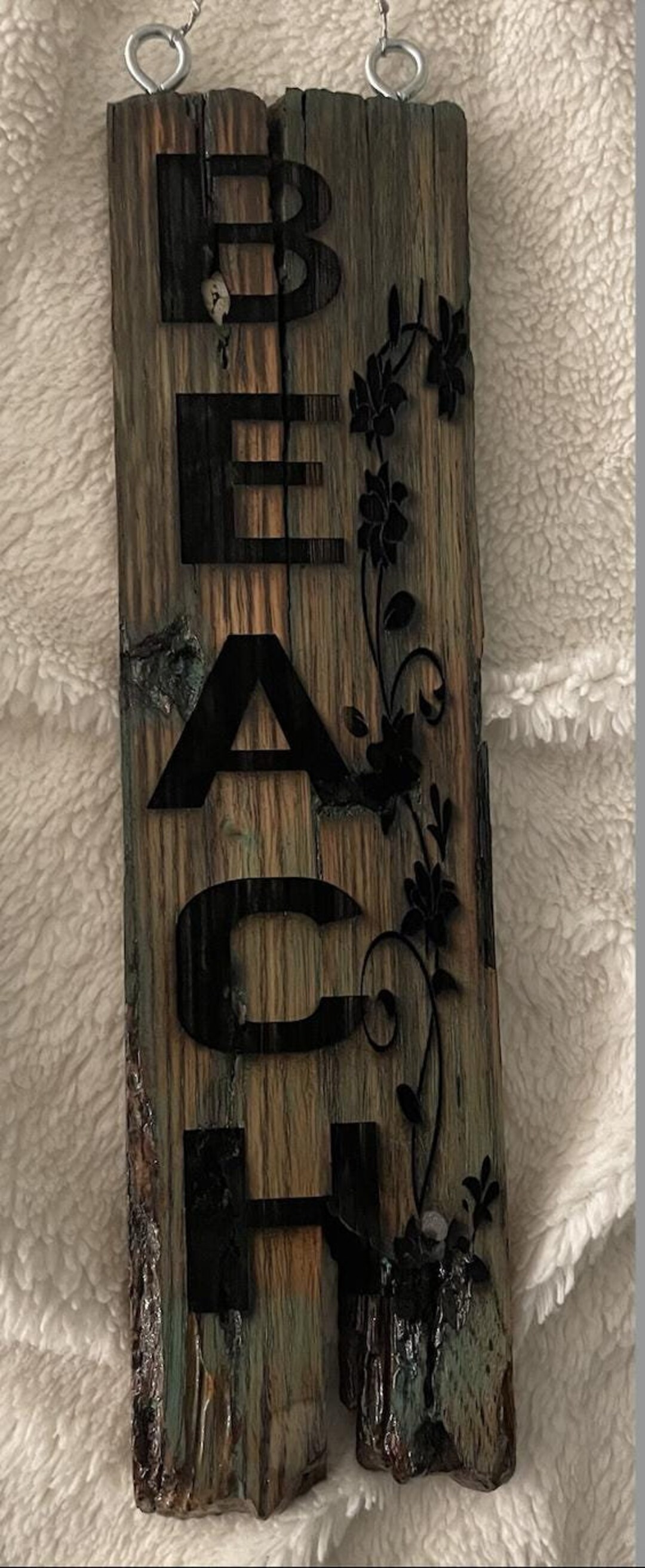 Beach Sign, Vertical, Made From Reclaimed Driftwood. Laser Engraved ...