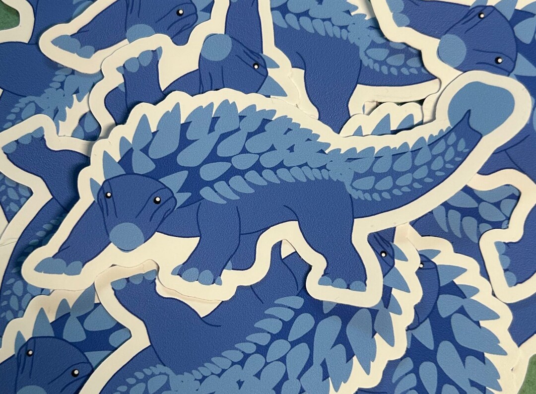Blue Ankylosaurus Dinosaur Sticker - Etsy