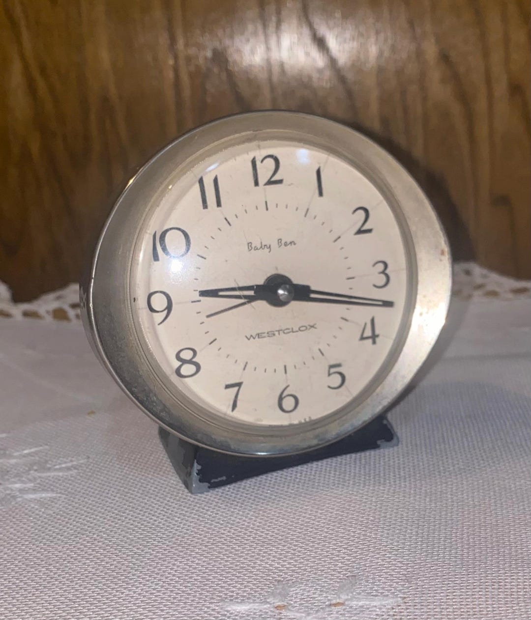 Baby Ben Vintage MCM Alarm Clock Wireless Windup Decor Only Black White ...