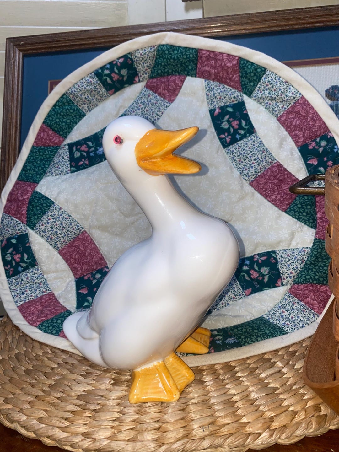 Vintage Artmark Goose Figurine Made in Taiwan White Ceramic Duck ...