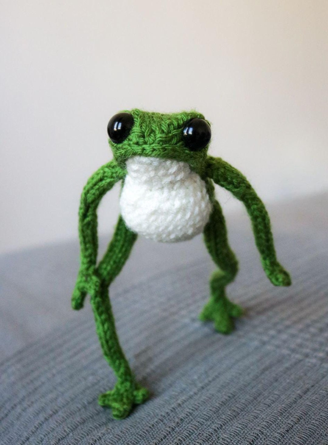 Handmade Green Knitted Frog Plush - Tiktok Frog and Toad Crochet ...