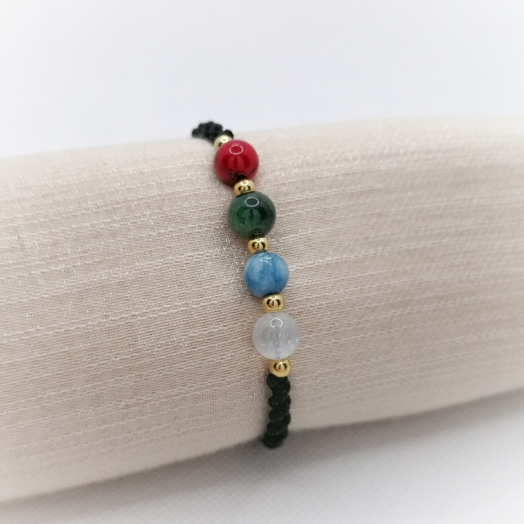 Avatar Bracelet, Four Elements Bracelet, Natural Stone Beads, Stainless ...