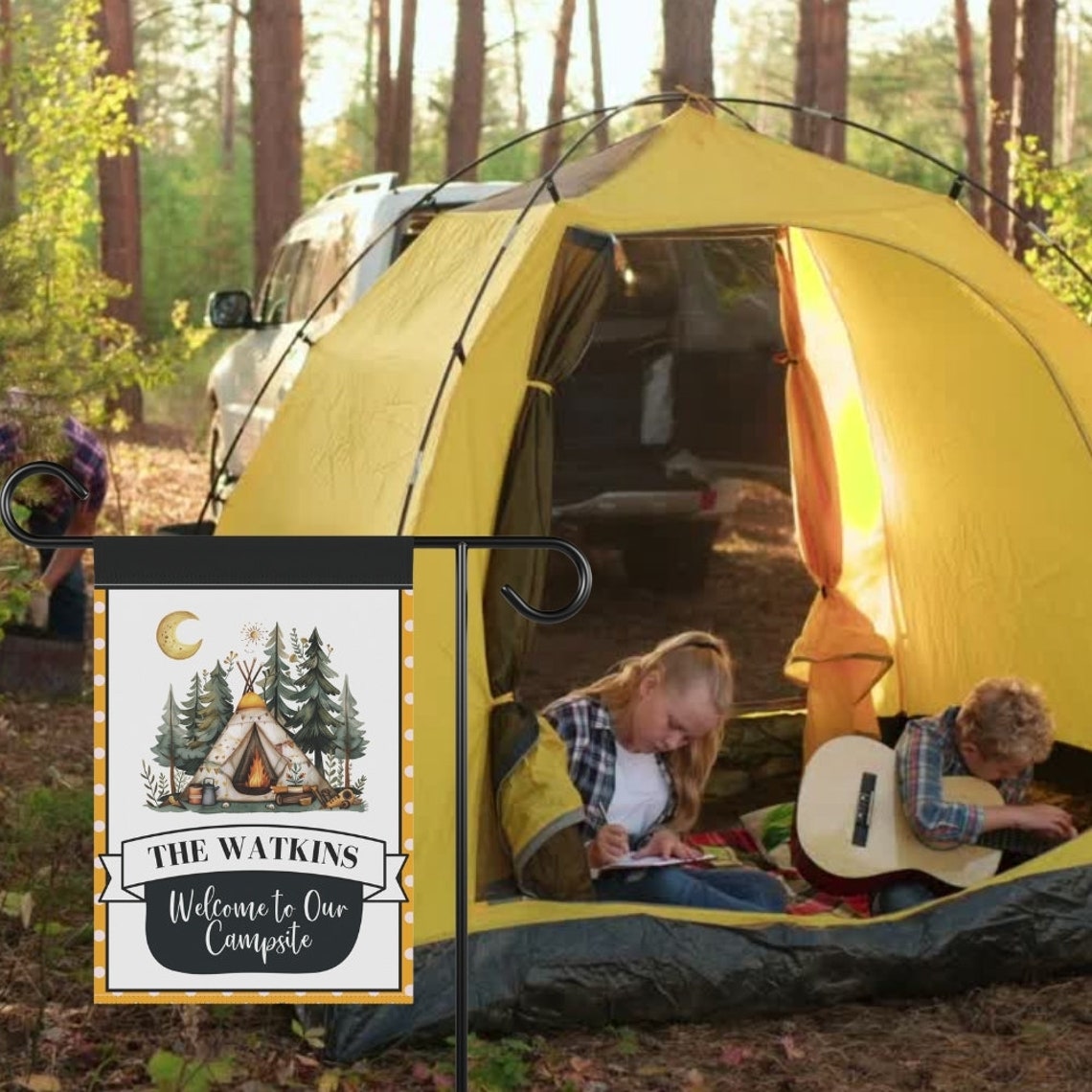 Custom Camping Flag, Welcome to Our Campsite Personalized Flag, Custom ...
