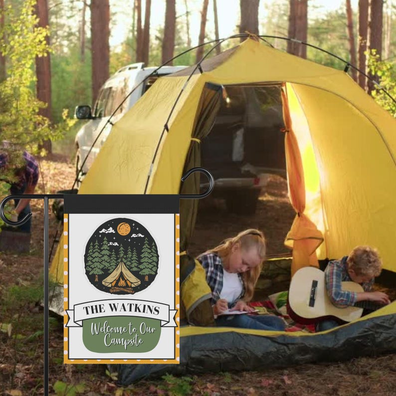 Custom Camping Flag, Welcome to Our Campsite Personalized Flag, Custom ...