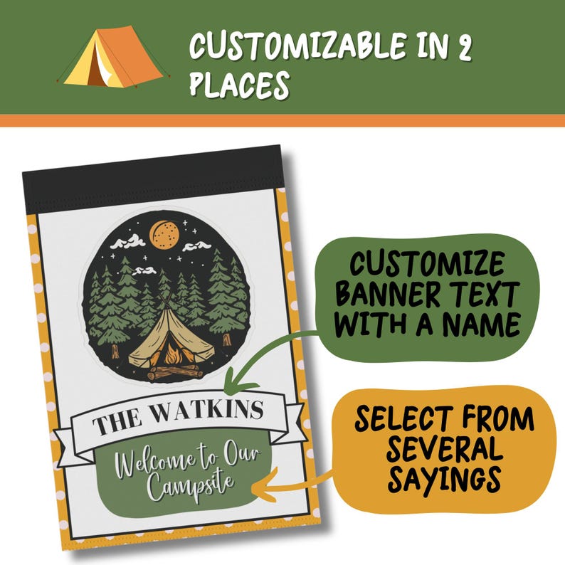 Custom Camping Flag, Welcome to Our Campsite Personalized Flag, Custom ...