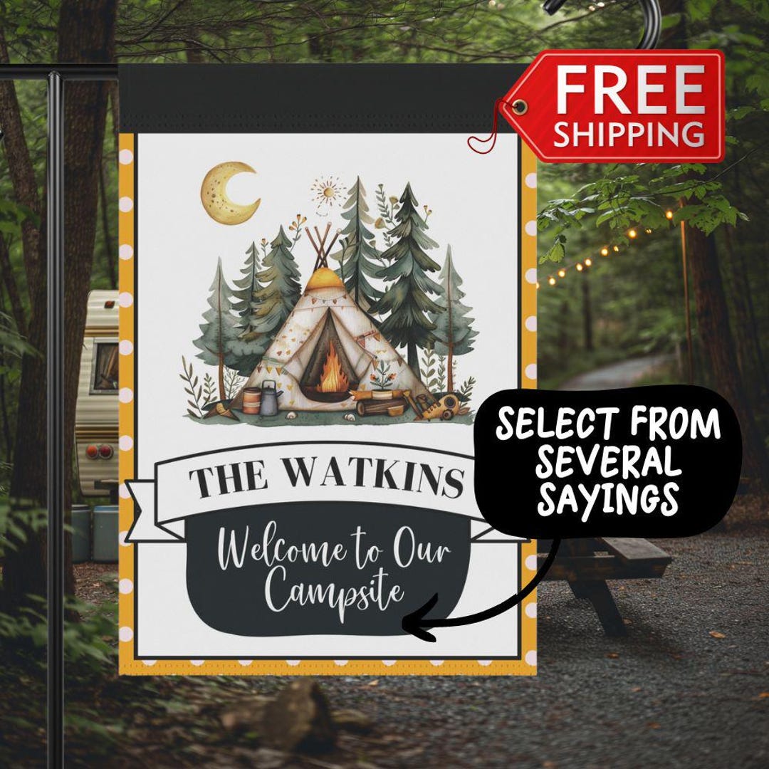 Custom Camping Flag, Welcome to Our Campsite Personalized Flag, Custom ...