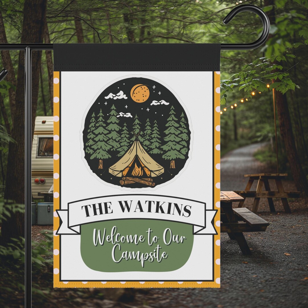 Custom Camping Flag, Welcome to Our Campsite Personalized Flag, Custom ...