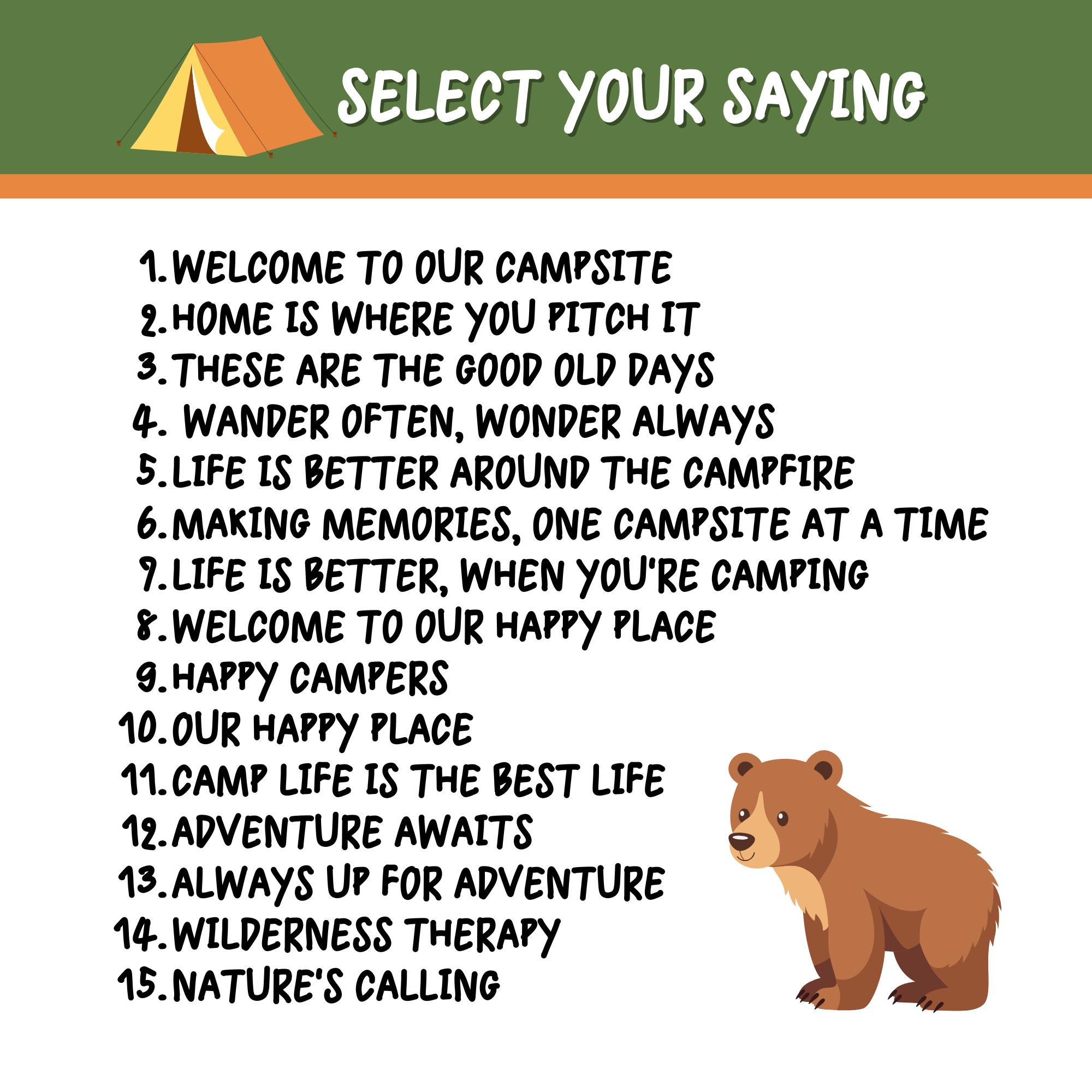 Custom Camping Flag, Welcome to Our Campsite Personalized Flag, Custom ...