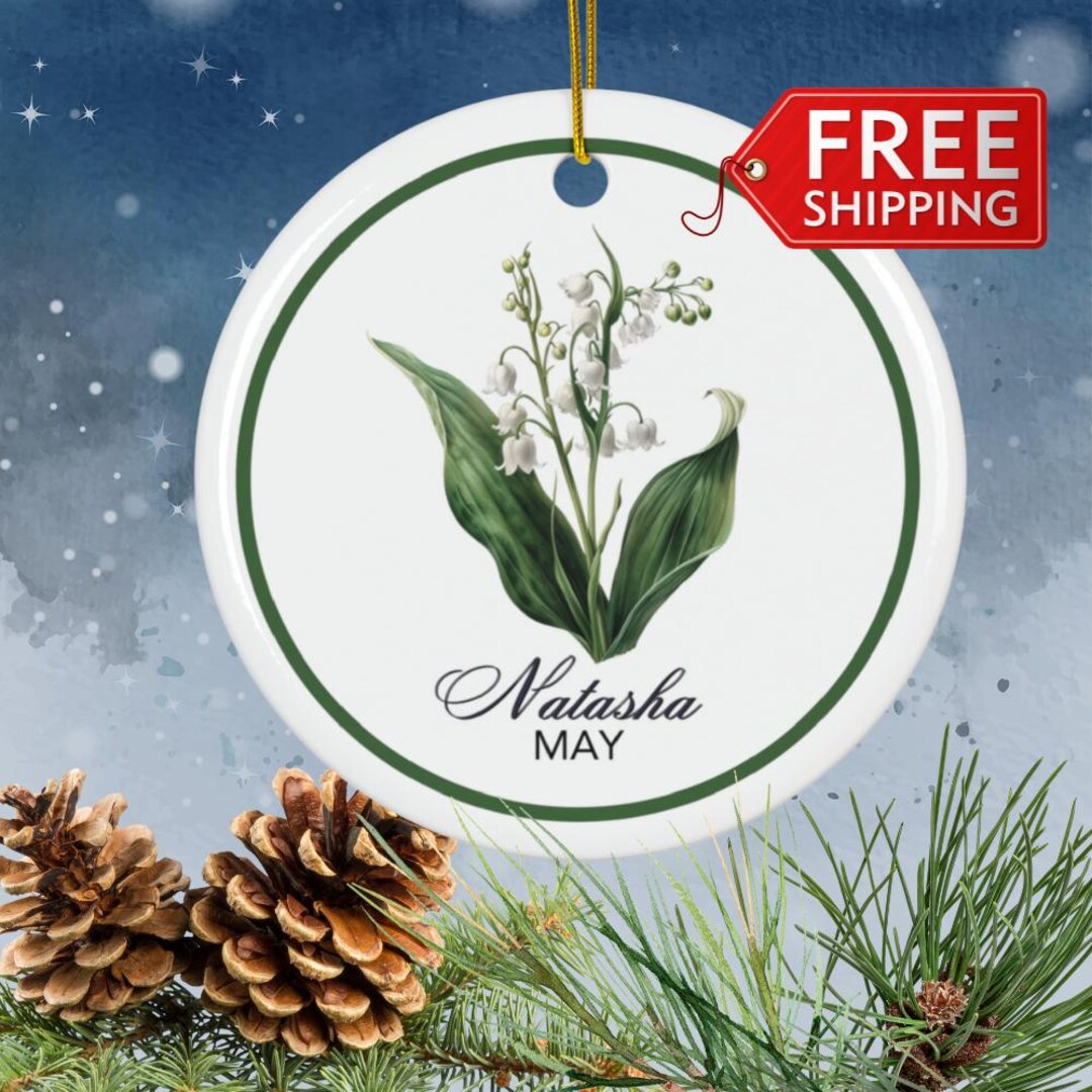 May Birth Flower Christmas Ornament, Lily of the Valley, Birthday Gifts ...
