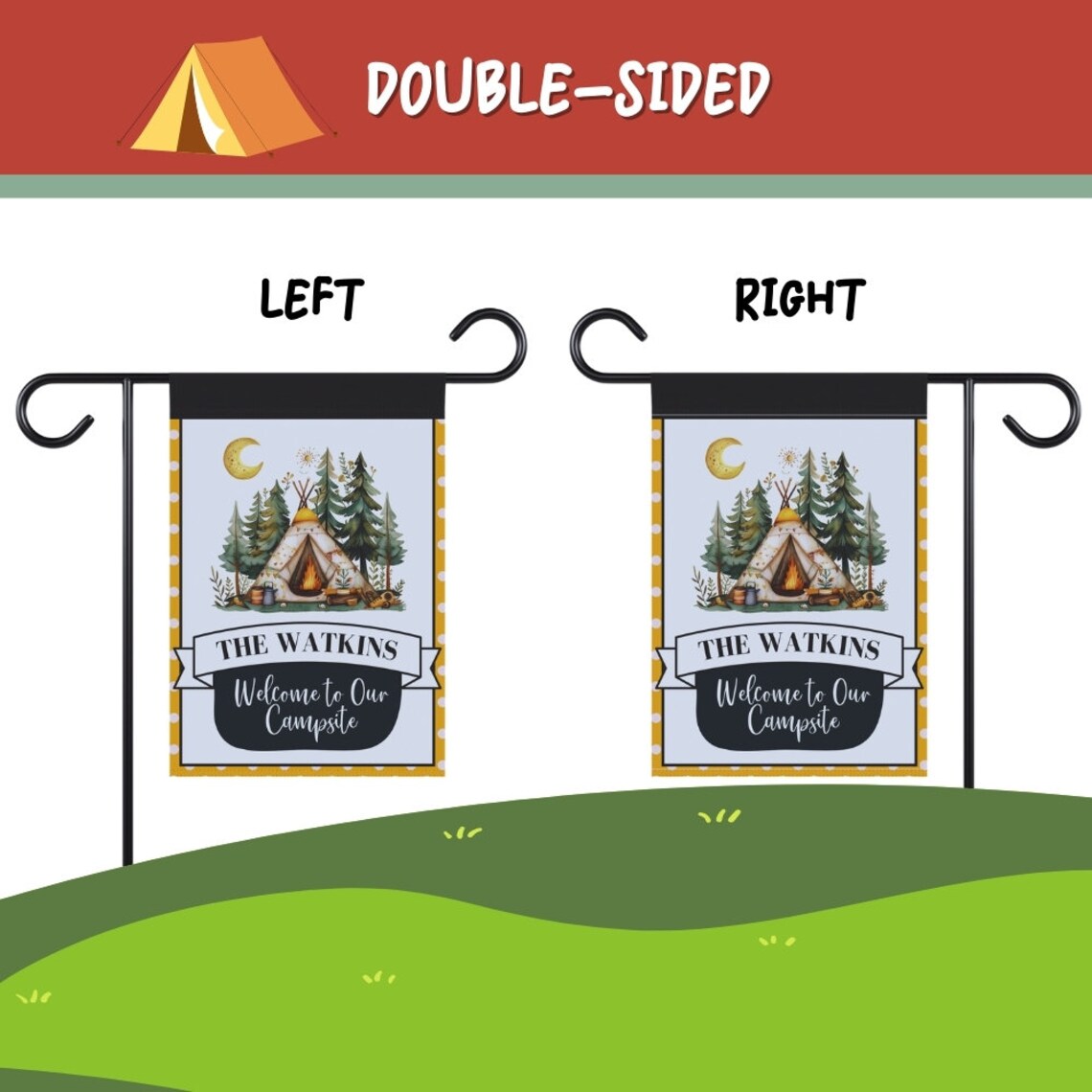 Custom Camping Flag, Welcome to Our Campsite Personalized Flag, Custom ...