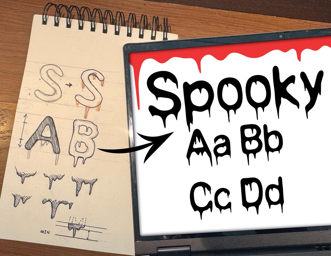Spooky Drip Font – Horror Typeface With Creepy Melting Letters for ...